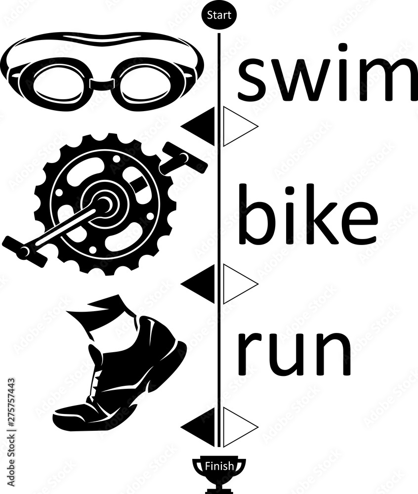 Swim Bike Run Silhouette