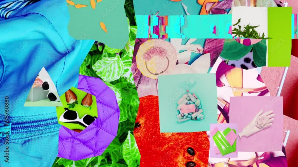 Motion modern design. Collage chaos mix stylish textures and object ...