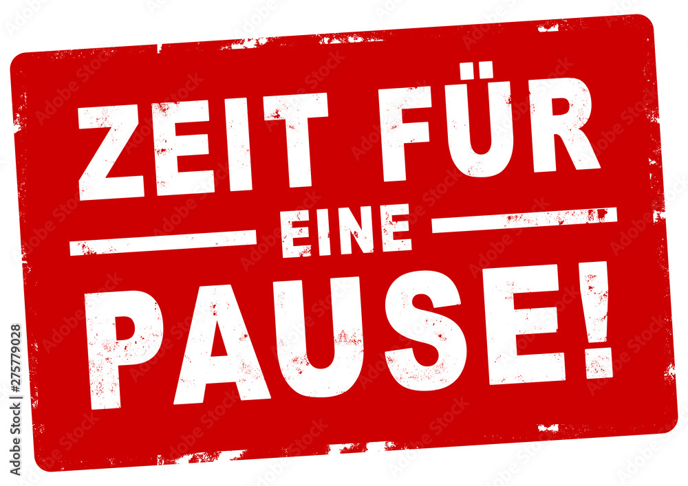 nlsb642 NewLongStampBanner nlsb - german banner (deutsch) - Zeit für eine Pause! - Stempel ...