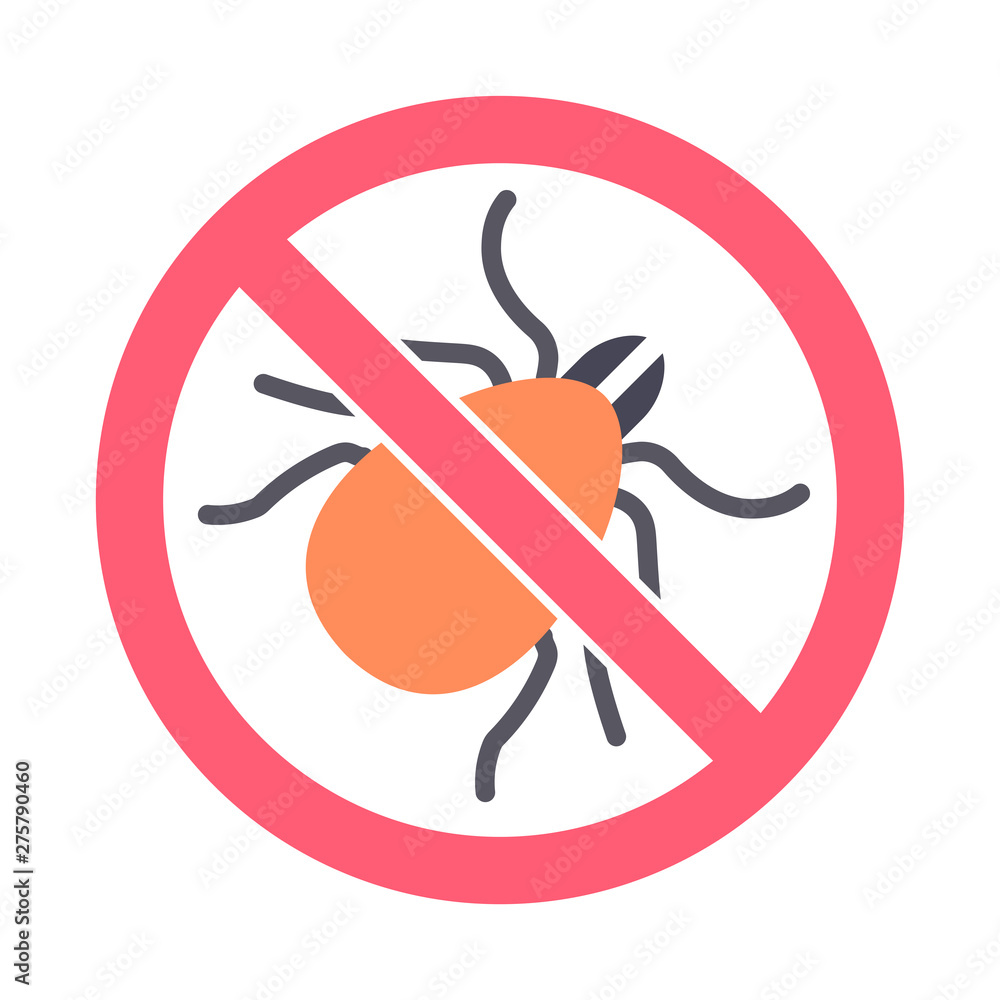 Mite parasites. Tick silhouette. Anti bug vector icon. Tick parasite ...