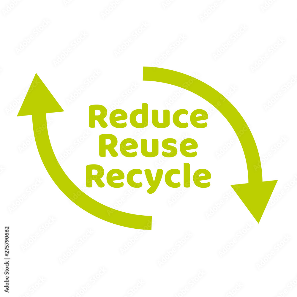 Zero waste lettering text sign or logo. Waste management concept ...