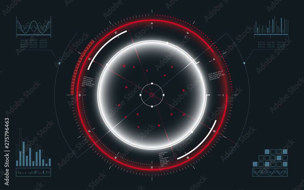 Futuristic spaceship HUD Display. Digital user interface screen ...