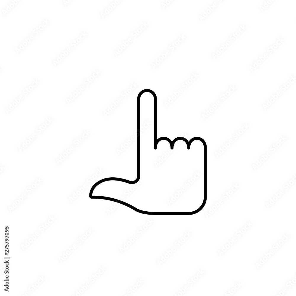 Flat linear design. Number two hand gesture icon for mobile ...