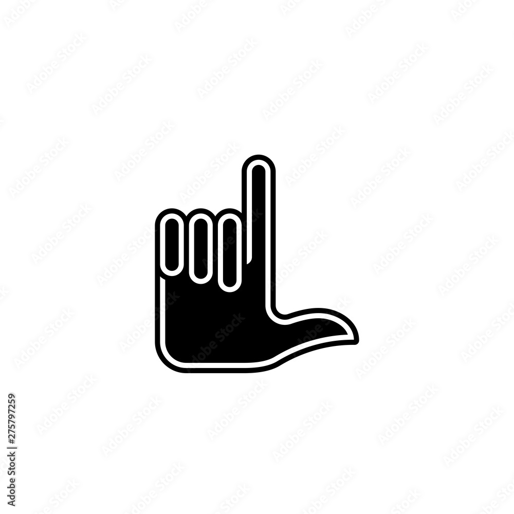Flat linear design. Number two hand gesture icon for mobile ...
