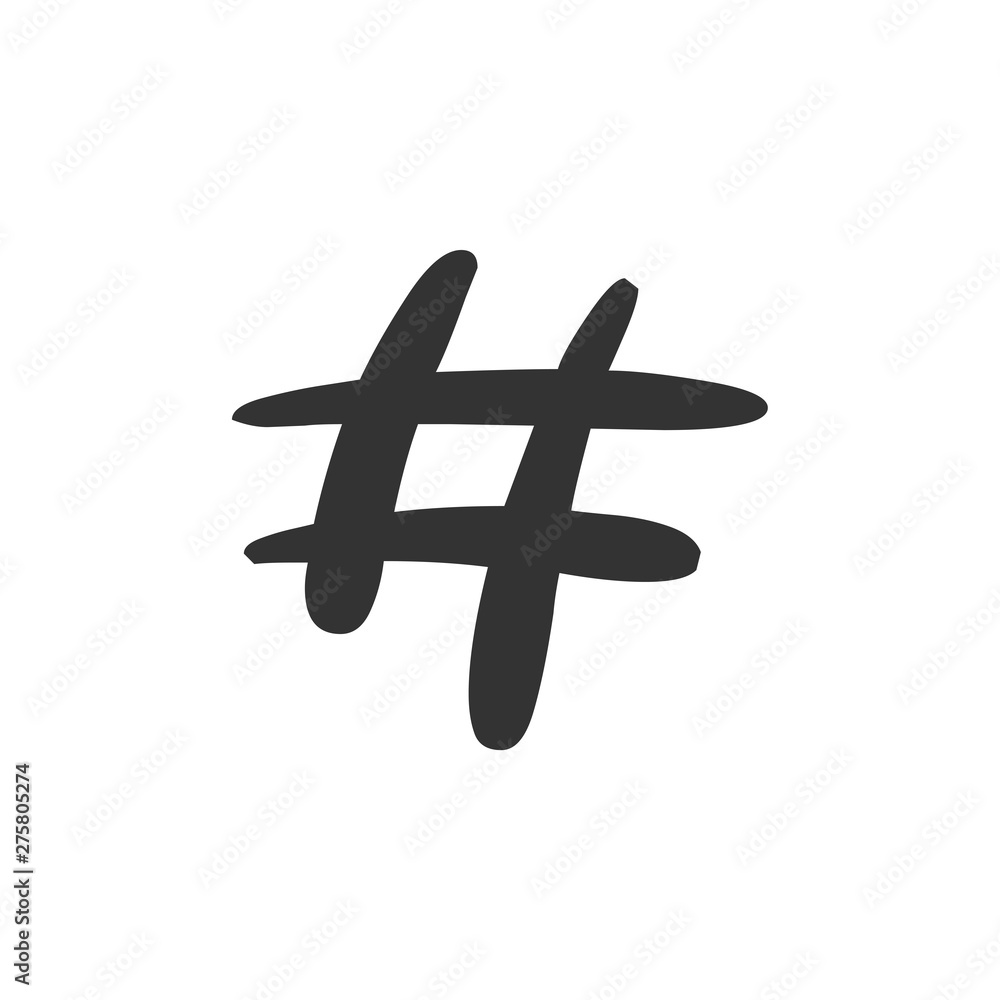 Hashtag icon template black color editable. Simple logo vector ...