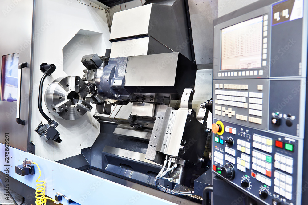 Horizontal turning CNC lathe center Stock Photo | Adobe Stock Horizontal turning CNC lathe center Stock Photo | Adobe Stock