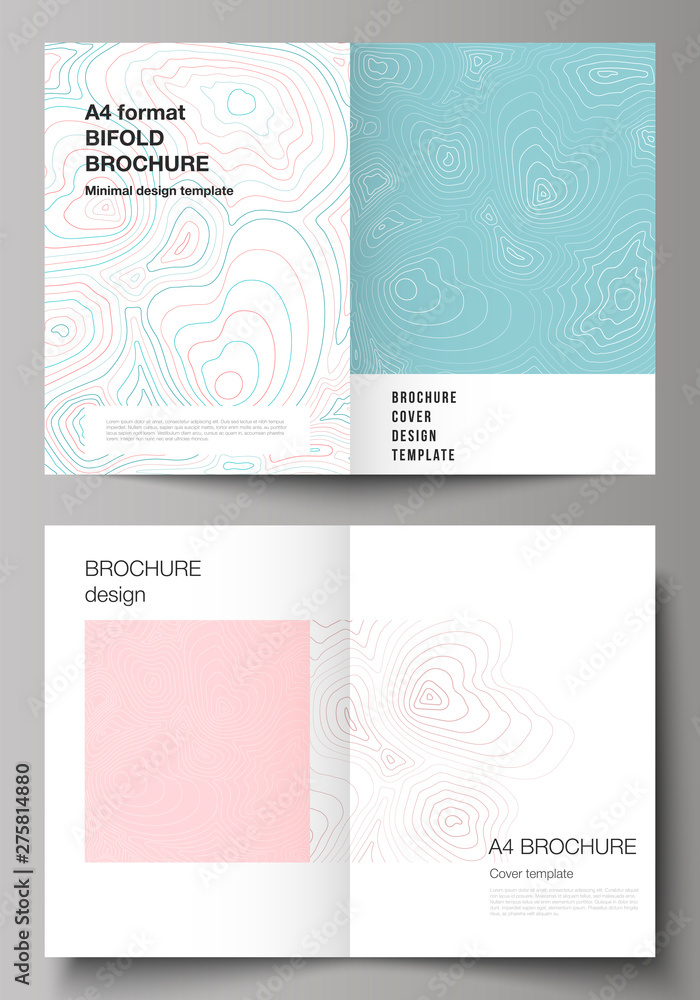 The vector layout of two A4 format modern cover mockups design ...