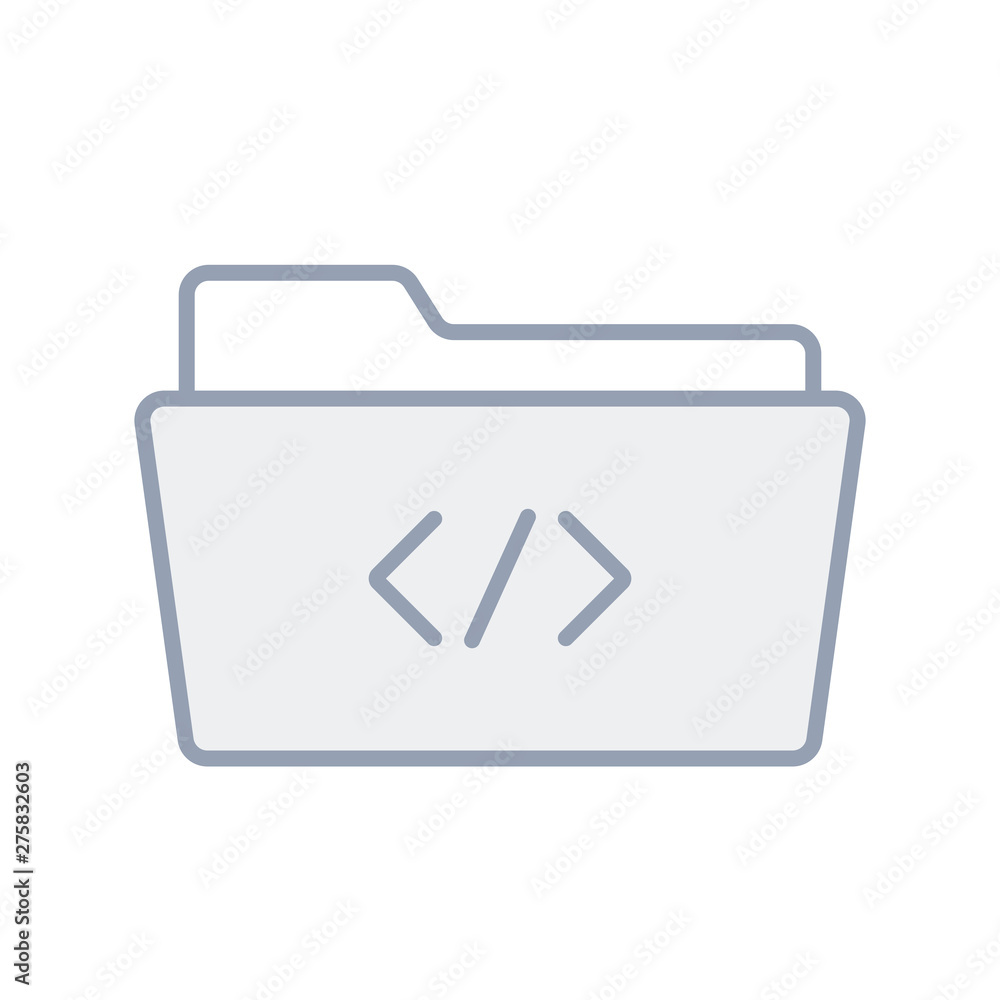 Code file folder icon vector Stock Vector | Adobe Stock