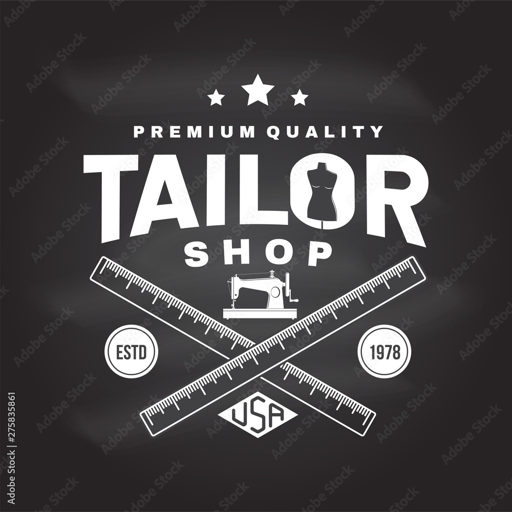 Tailor shop badge. Vector. Concept for shirt, print, stamp label or tee ...