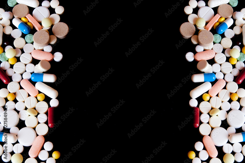 Pills Black Background