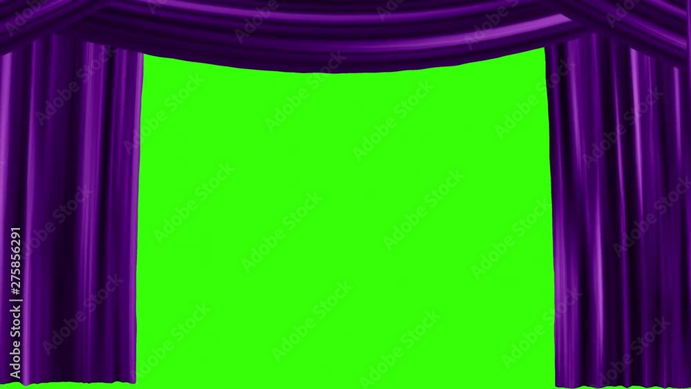 Purple Theater Curtain Overlay / Transition Animation with Green Screen ...