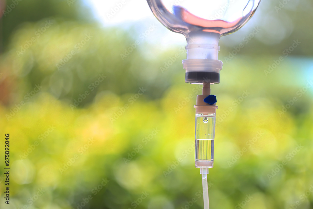 Saline iv bag intravenous drip hospital room,Medical Concept,treatment ...