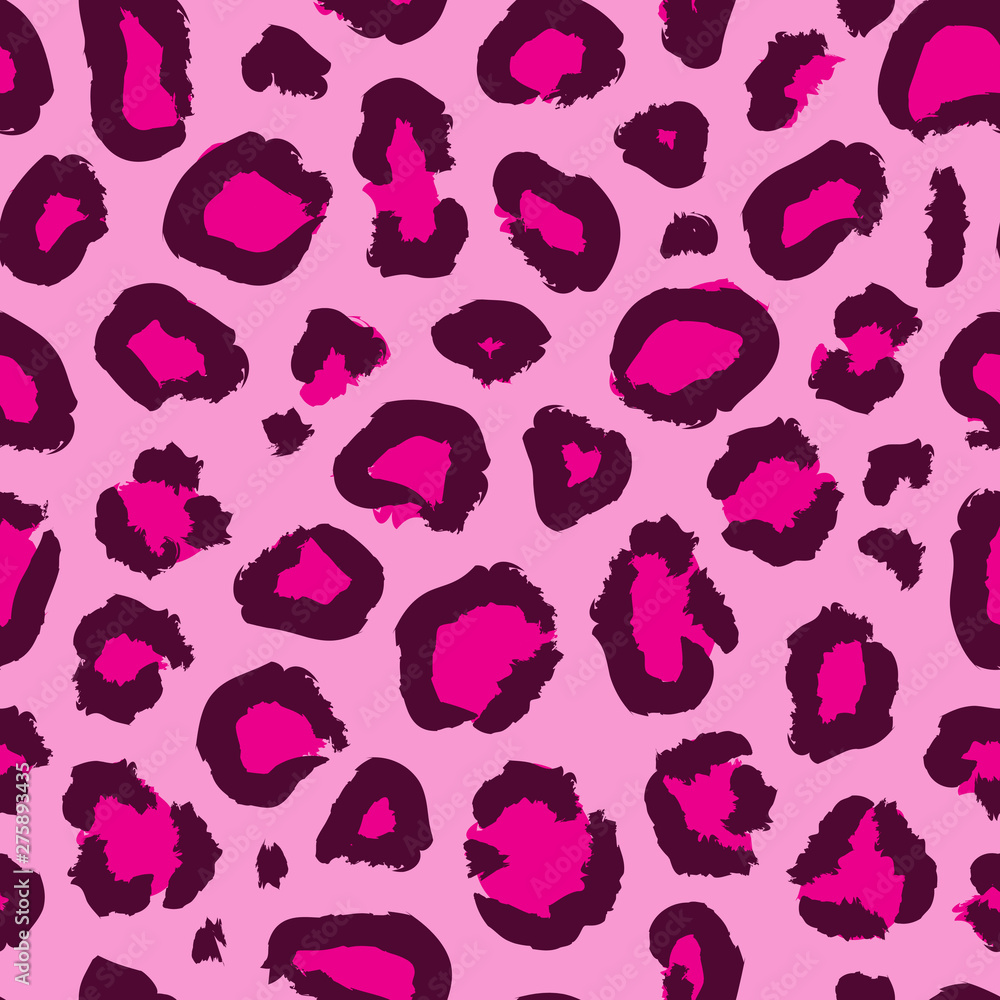 Pink Leopard print. Vector seamless pattern. Stock Vector | Adobe Stock