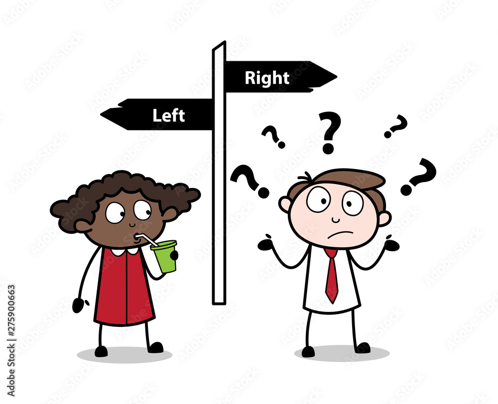 Confuse to Choose the Direction - Retro Black Office Girl Cartoon ...