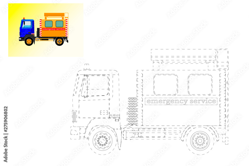 Coloring. Simple educational game for children. Vector illustration of ...