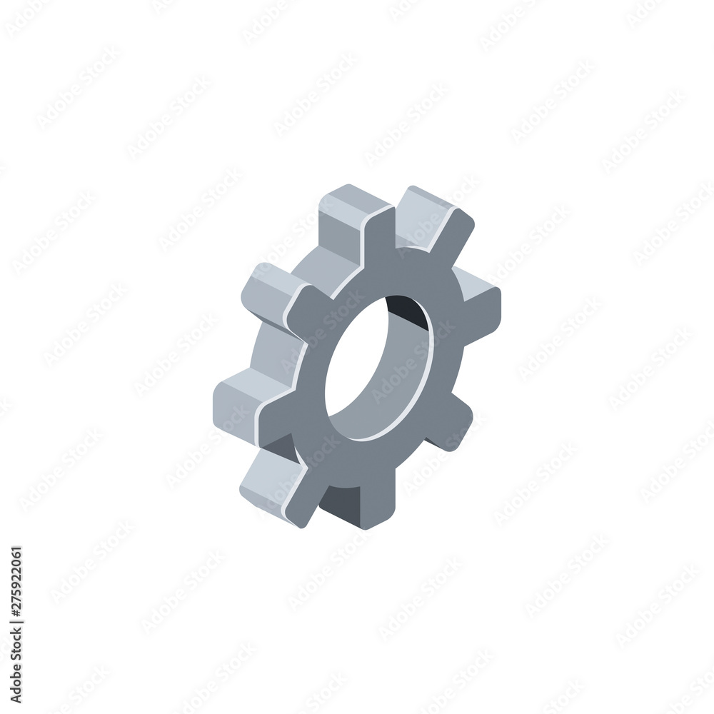 Gears, settings. Vector 3d isometric color icon new flat style ...
