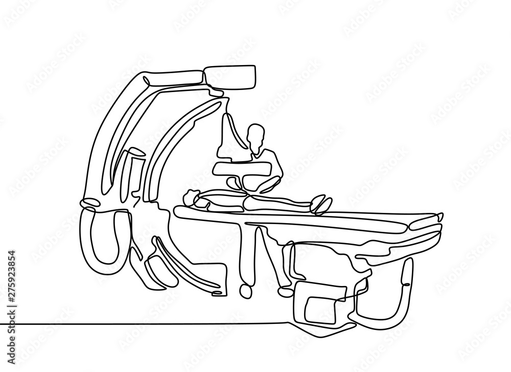 Continuous one line drawing of patent medical check up with xray ...