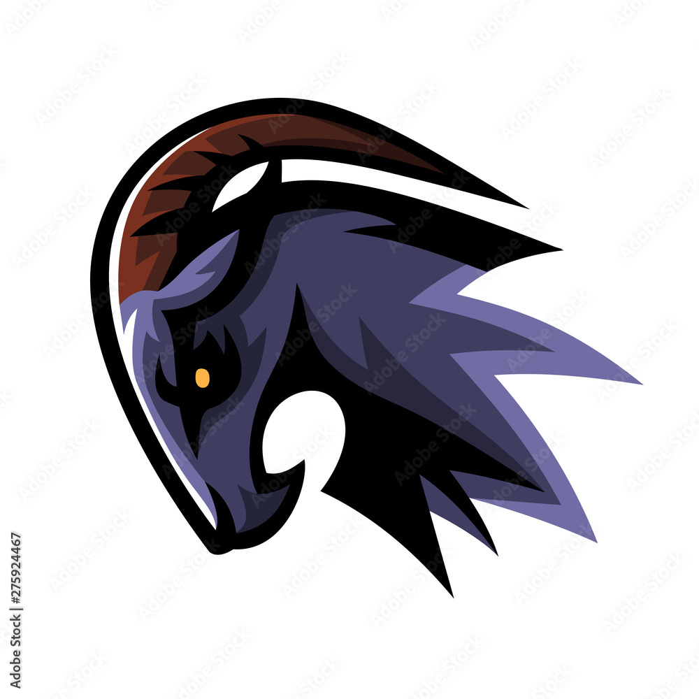 Goat, Mascot logo, Sticker design, Vector illustration. Stock Vector ...
