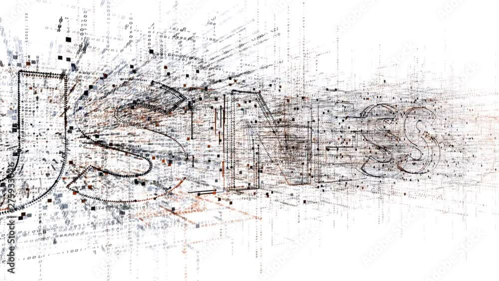 Video Stock 4k business animated word tag cloud;text design animation.The Matrix style binary ...