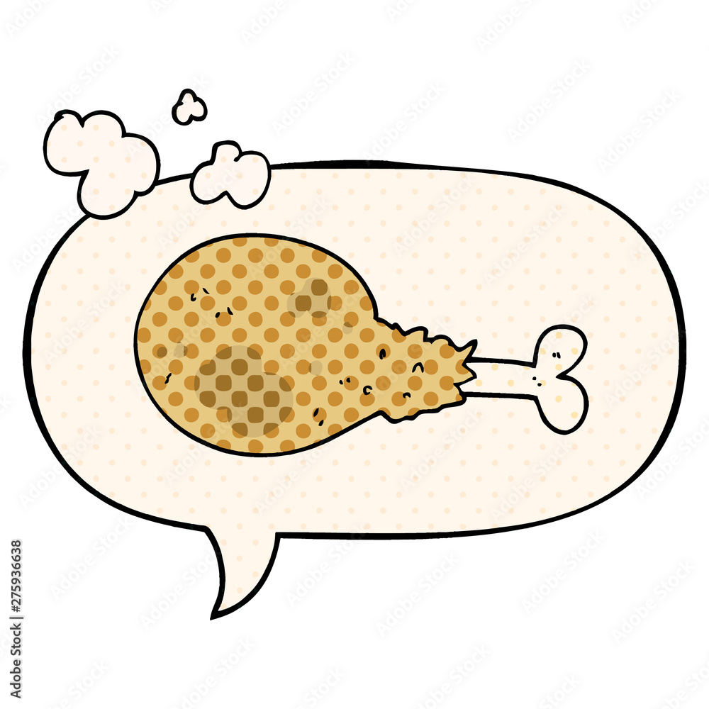 Cartoon Cooked Chicken Leg