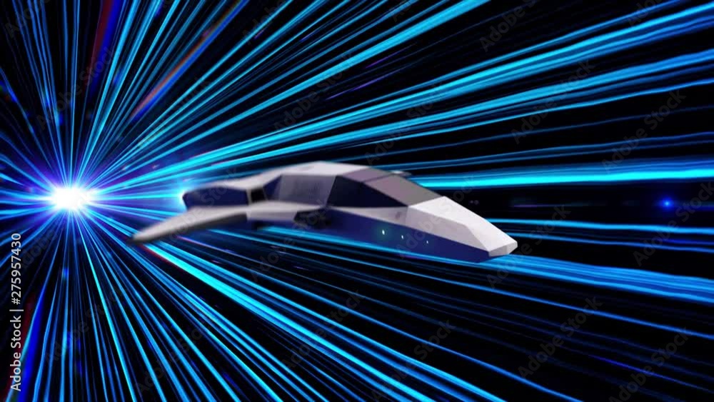 Video Stock Abstract flying spaceship in cosmic space. Animation. Game ...