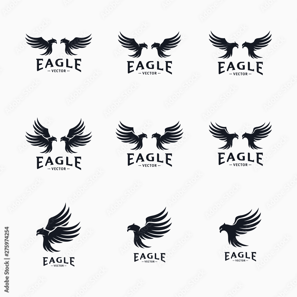 Set of Eagle Logo Design Vector. Eagle Logo Design Concepts Template ...
