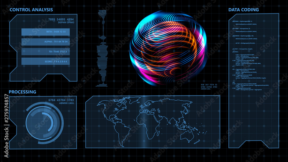 HUD digital Screen monitor display dashboard background. Smart ...