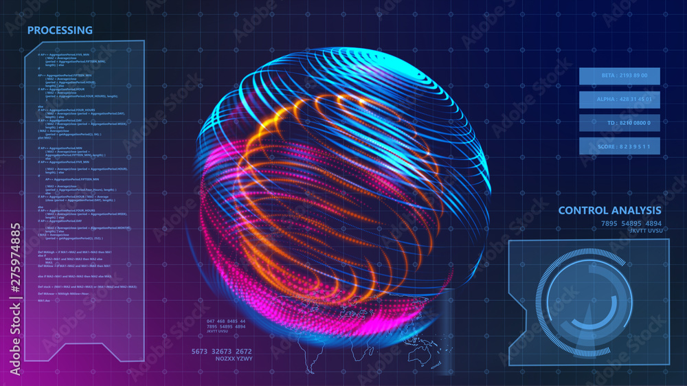 HUD digital Screen monitor display dashboard background. Smart ...