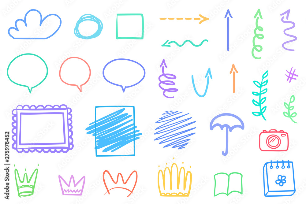 Colorful infographic elements isolated on white. Set of different ...