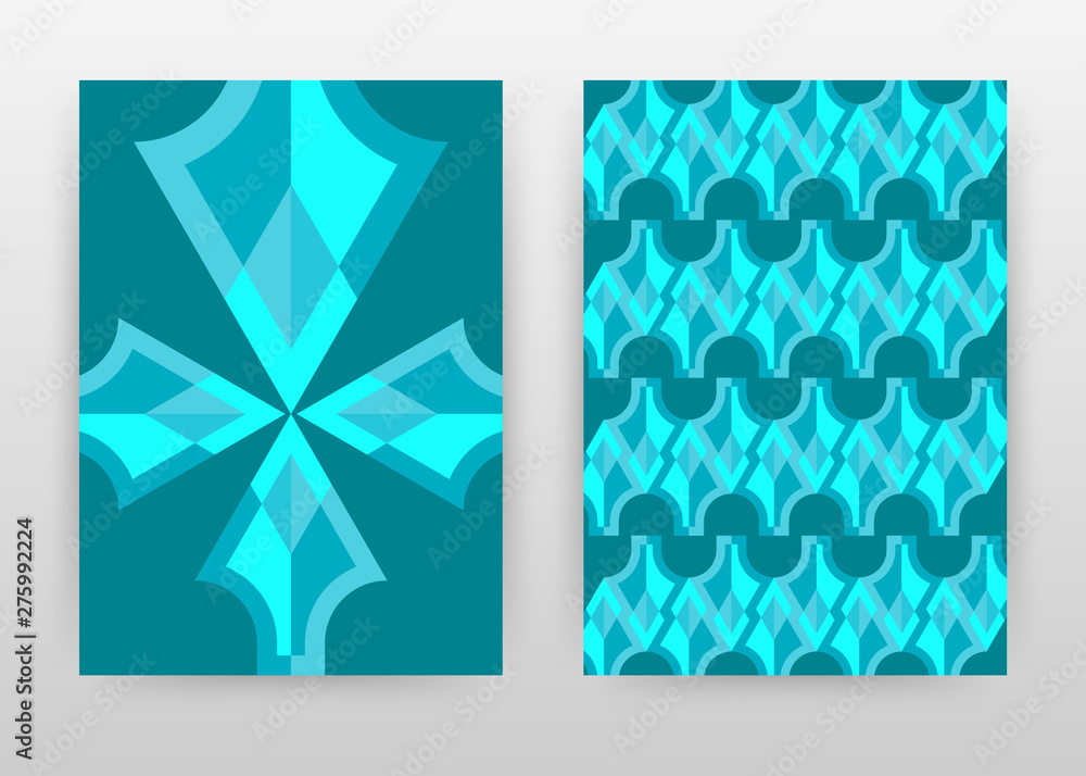 Geometric aqua blue business design for annual report, brochure, flyer ...