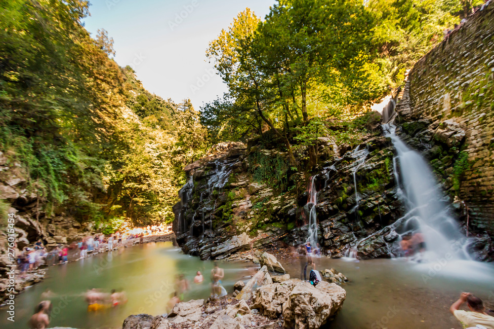 Karasu mineral river waterfall, Sakarya, Turkey (Turkish Karasu Maden ...