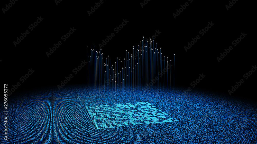 Digital Technology QR Code, Network Identification and Connection Stock ...