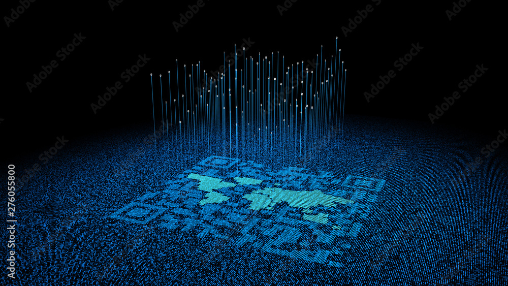 Digital Technology QR Code, Network Identification and Connection,world ...