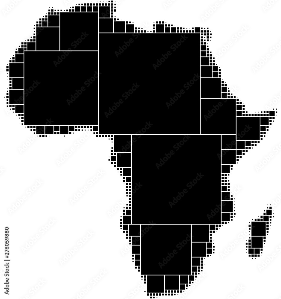 Black and white dotted map of Africa consisting of smoothly decreasing ...