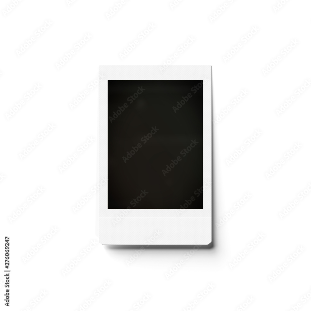Blank instant photo mockup isolated on white 3D rendering Stock ...