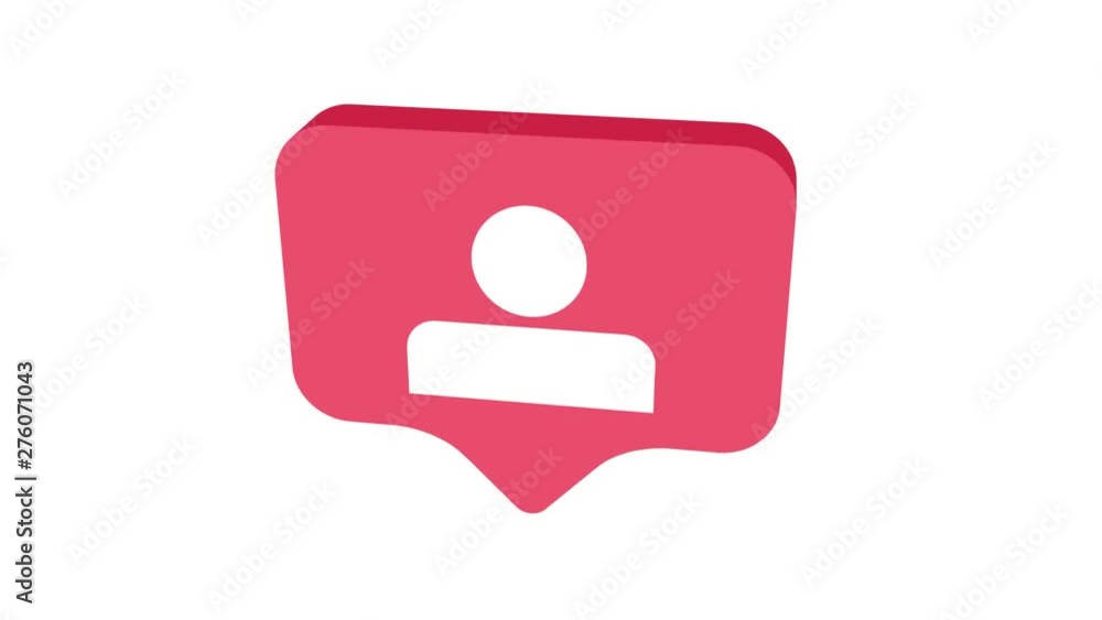 4k Rotating Follower isometric pink icon, 3d animation on a white ...