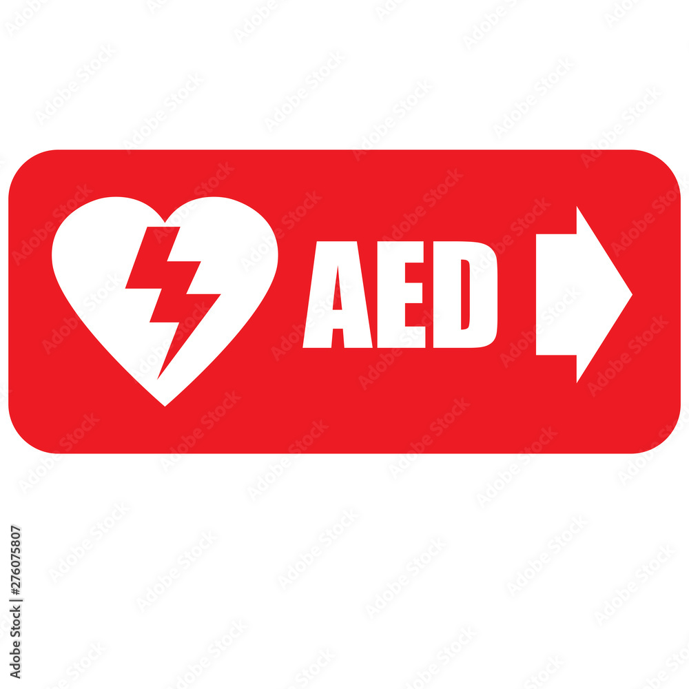 AED,automated external defibrillator / aed sign with heart and ...