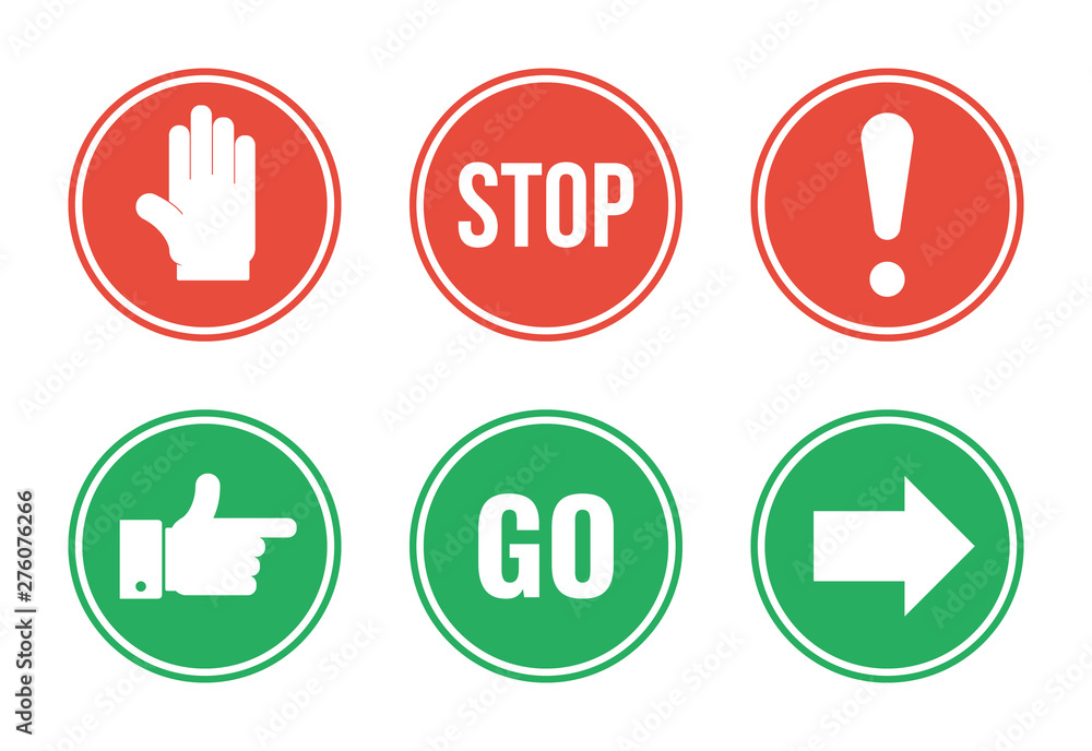 red stop and green go round road signs set Stock Vector | Adobe Stock red stop and green go round road signs set Stock Vector | Adobe Stock