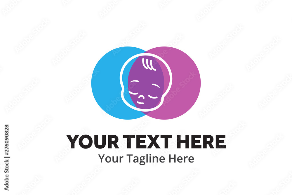 unique baby simple logo creative design in flat style with color . baby ...