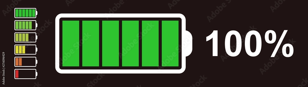 Vector battery indicator. Battery icon for various device interface ...