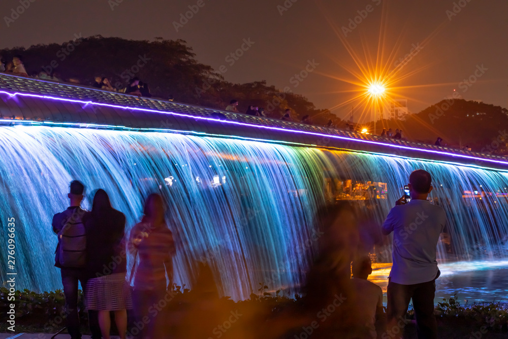 People enjoying the Starlight Bridge or anh sao bridge in phu my hung ...