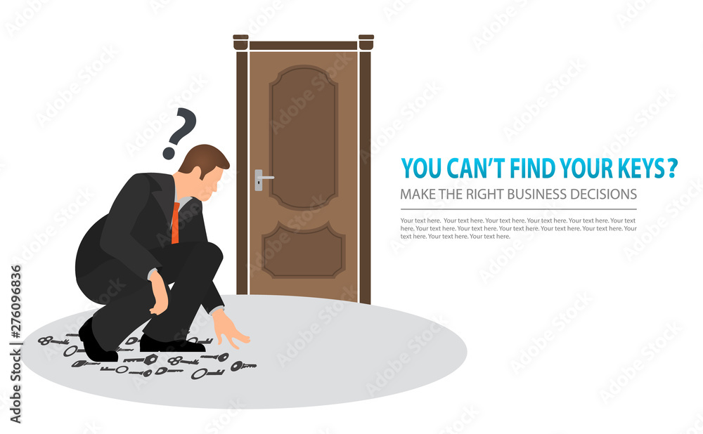 Make the right business decisions concept. Squatting vector flat ...