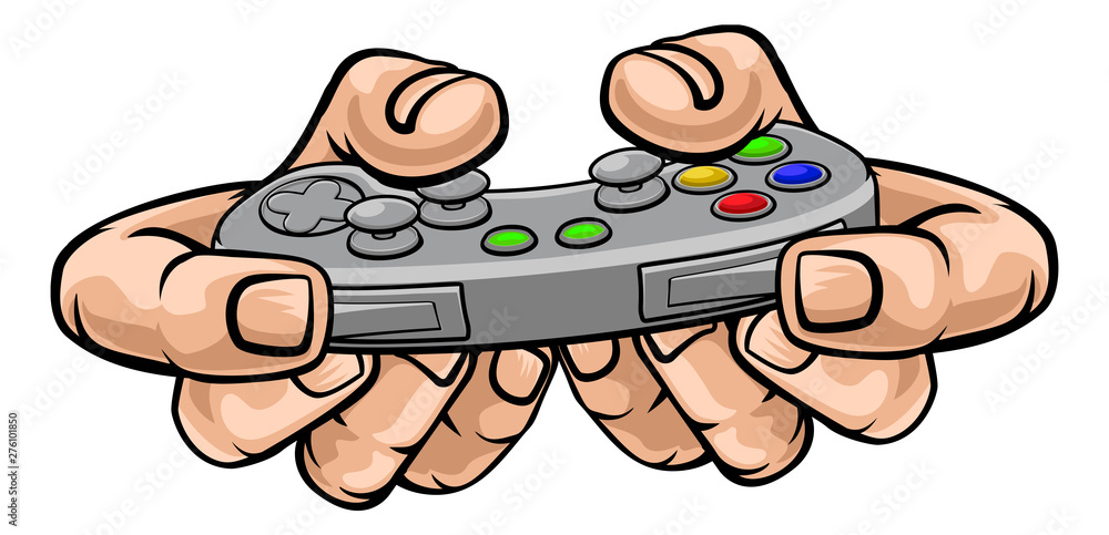 A gamer hand holding video gaming game controller Stock Vector | Adobe ...