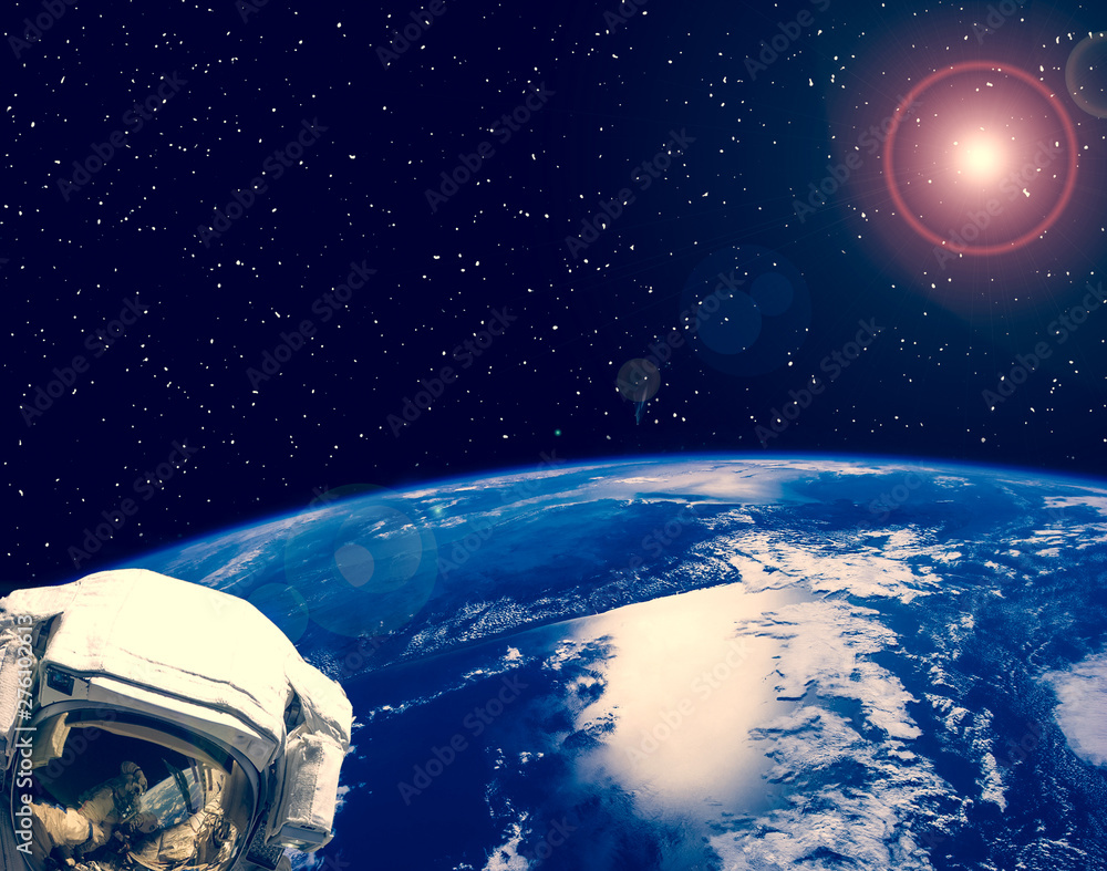 Astronaut and earth on the backdrop. The elements of this image ...