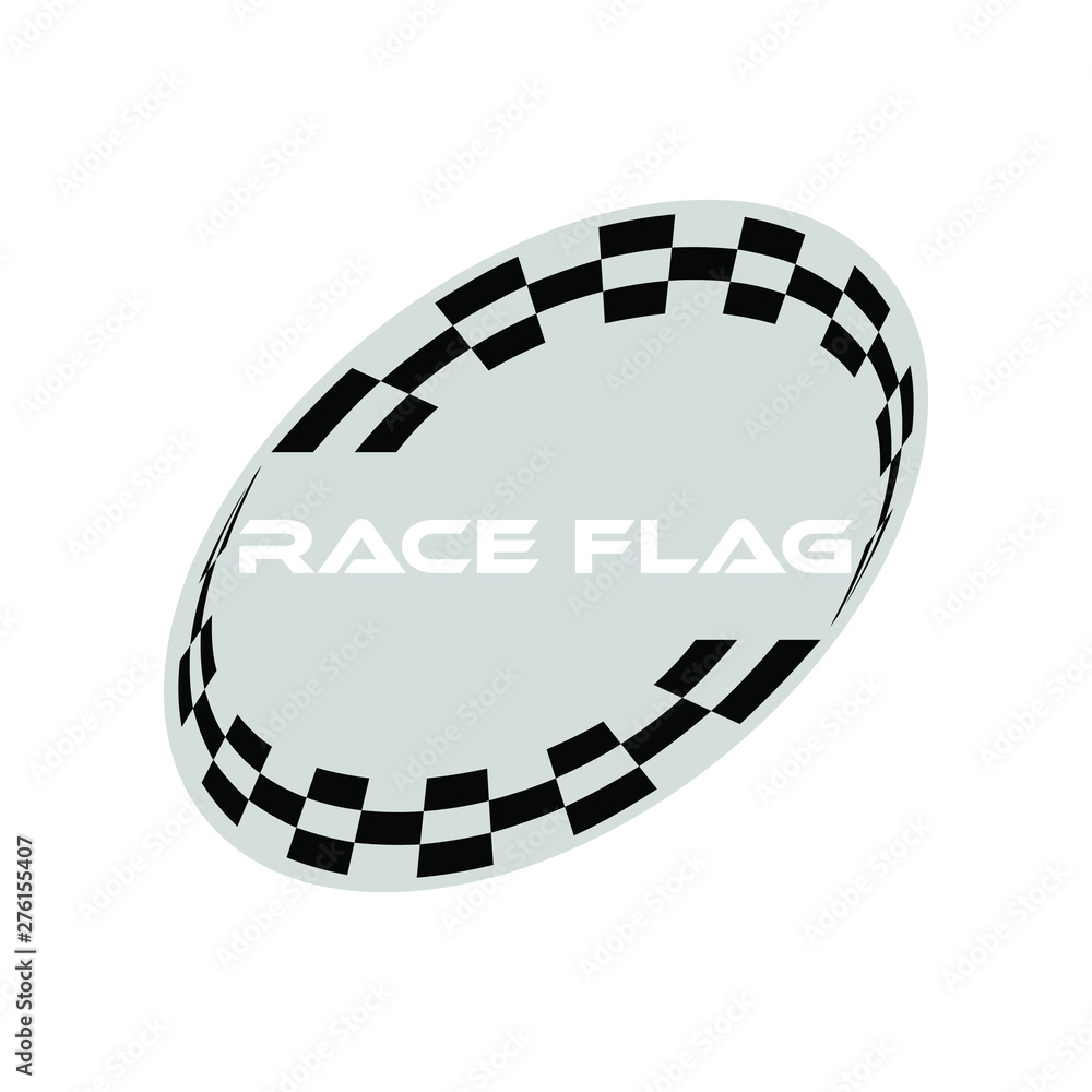 Modern Race Flag Additional Circle Ellipse Background Template Design ...