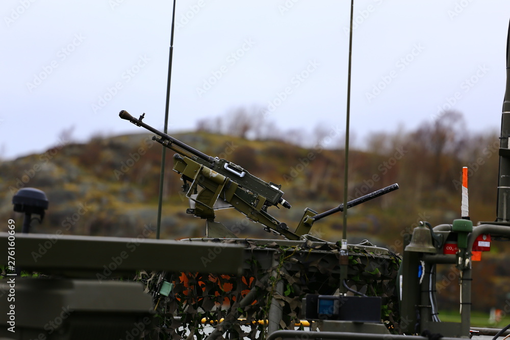 Navy day showing combat boats, automatic guns, UAV, drone, warships ...