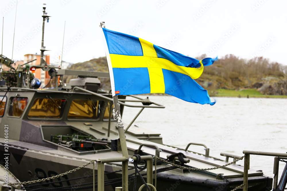 Navy day showing combat boats, automatic guns, UAV, drone, warships ...