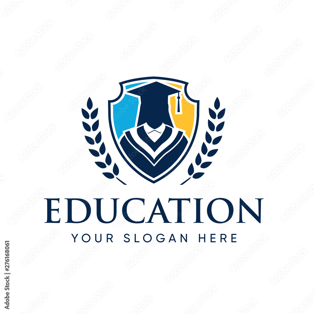 Graduate Student College Logo Template, Education Logo Design Stock ...