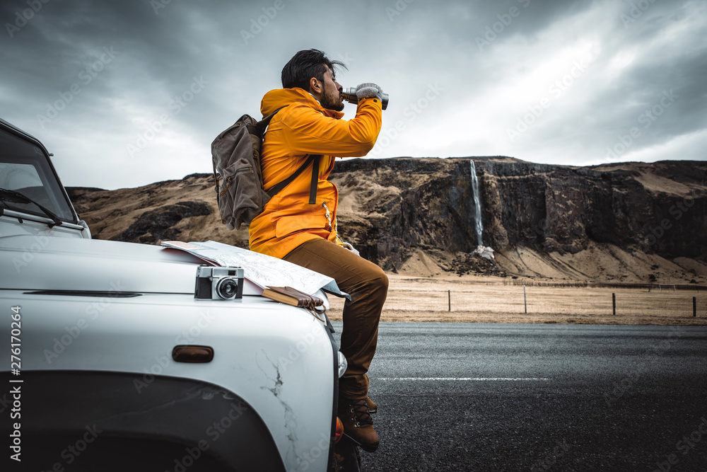 Explorer on the icelandic tour, traveling across iceland discovering ...