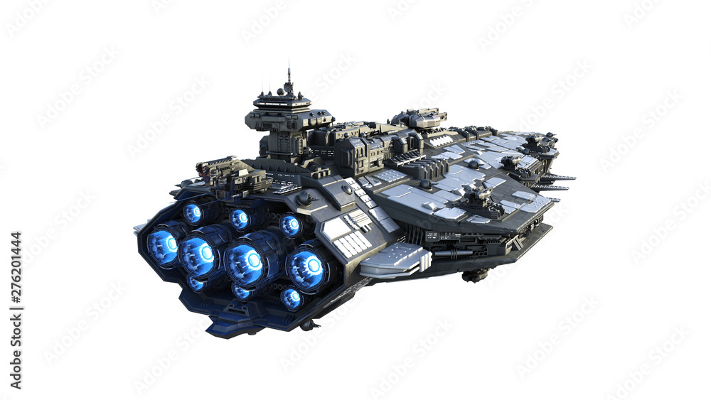 ภาพประกอบสต็อก Alien spaceship flying, UFO spacecraft in flight ...